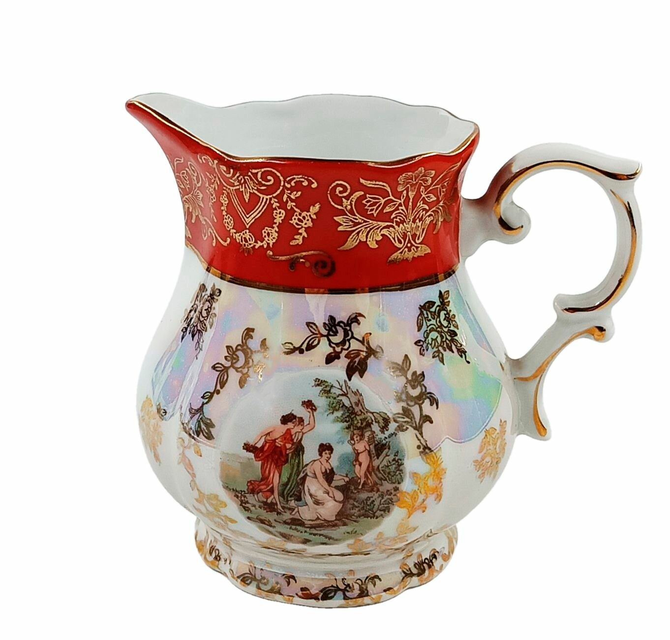 Молочник винтажный "Мадонна красная" AAA, 300 мл, Oscar Schlegelmilch, ГДР, 55-65 гг.