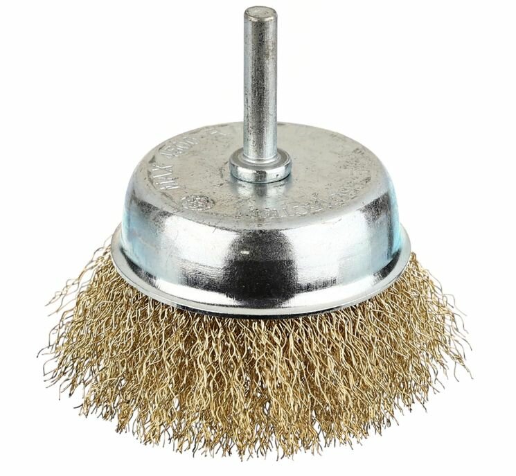 Щетка-насадка DORN для дрели латунированная чашечная 75 мм