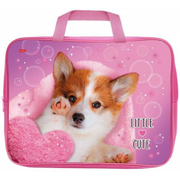 Папка для тетрадей Hatber "Пушистый друг" 32092, А4, на молнии, с ручками