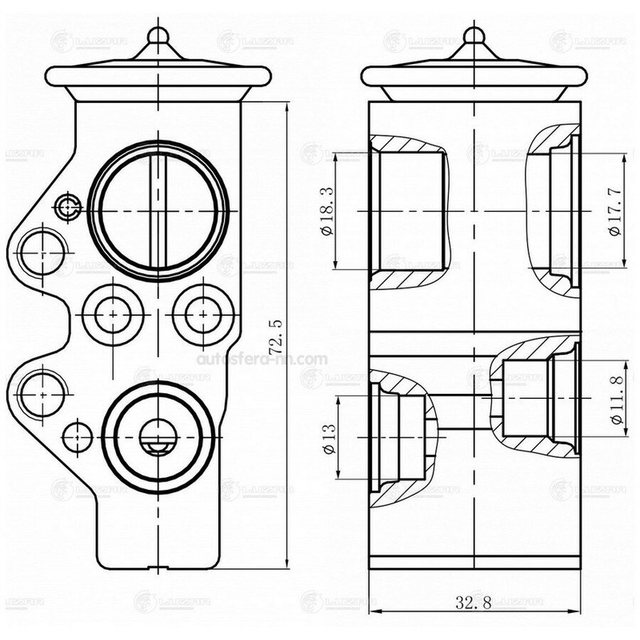 LUZAR LTRV1820 Клапан расш. кондиционера (ТРВ)