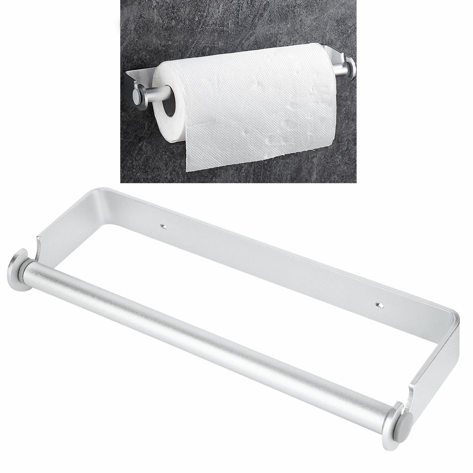 Настенная кухонная пластиковая пленка, вешалка для бумажных полотенец, держатель для рулонов бумаги, серебристый