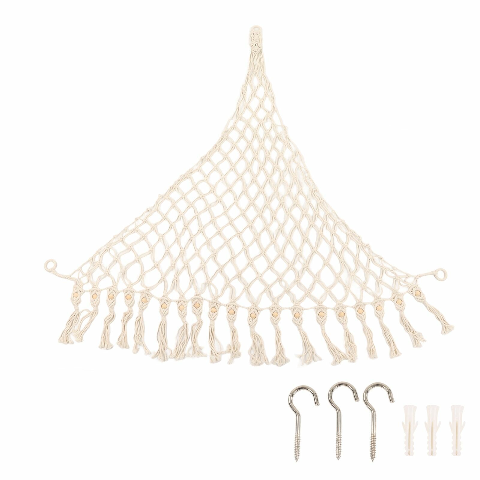 Полка для мягких игрушек в бохемском стиле из хлопкового каната, 59.1x59.1x65.0in, для хранения игрушек, подарок