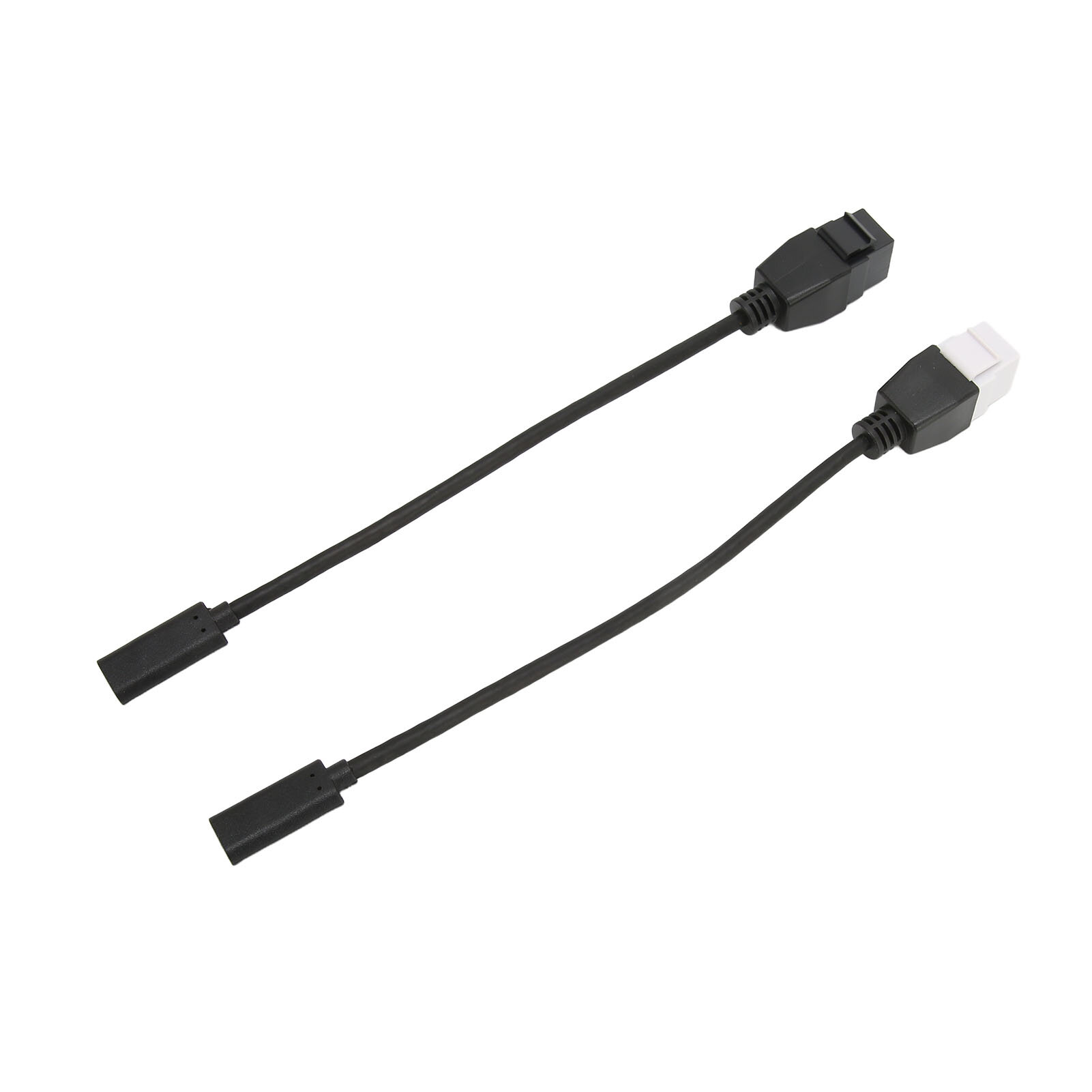 2 Pcs USB C Keystone Jack Cable USB3.1 TYPE C Female to Female Extension Adapter for Wall Plate Connectors Cable Black White ABS Material