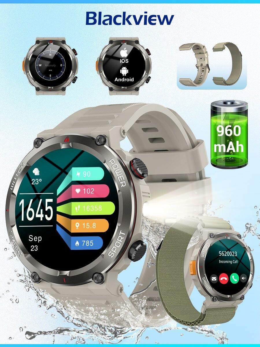 Умные часы Blackview W50 Pro, Хаки YZ