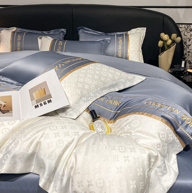 Комплект постельного белья Butterfly Feng Shui, шелк, 100%, с вышивкой, 4 предмета