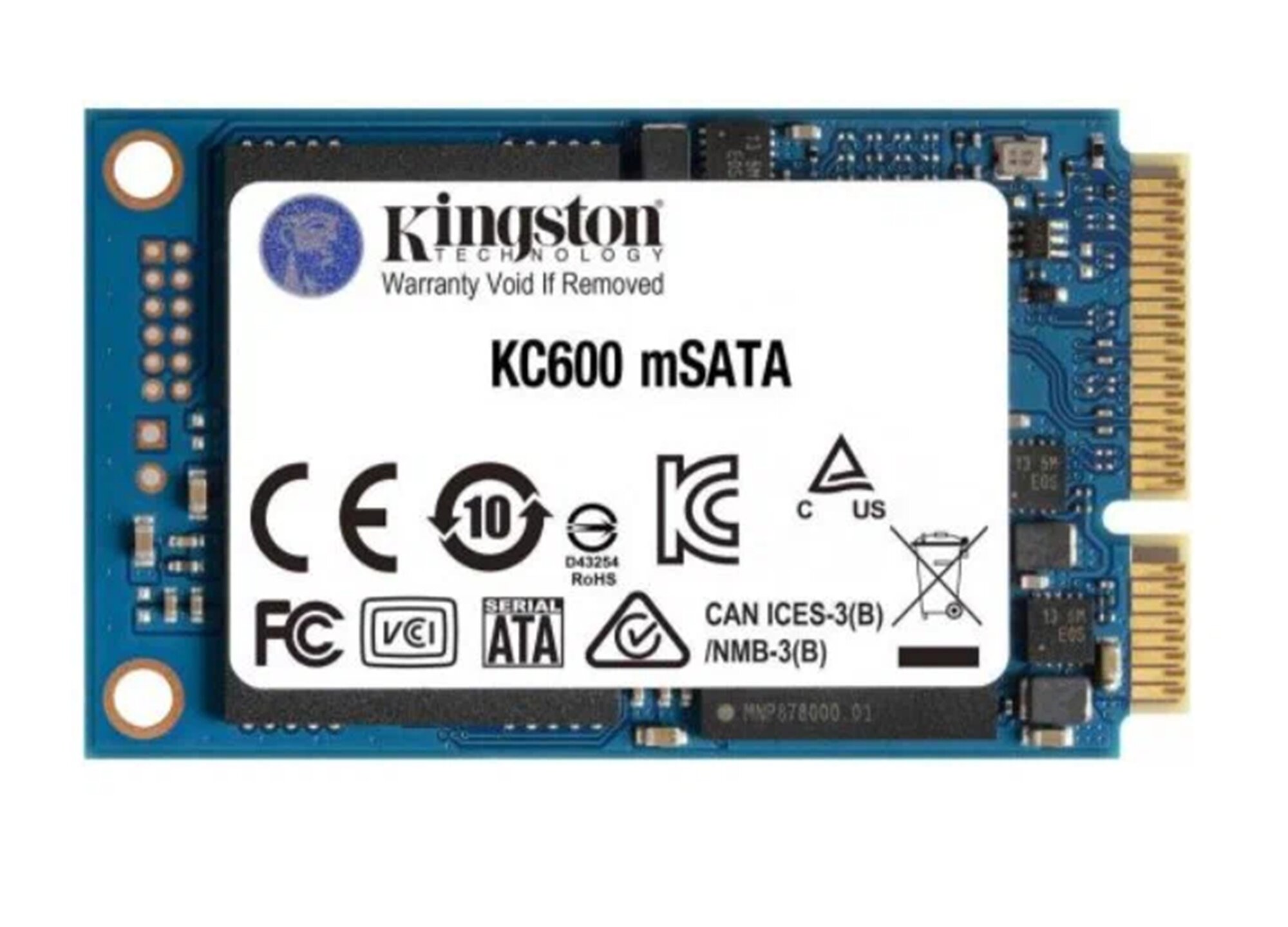 Твердотельный накопитель SSD Kingston KC600, mSATA 512GB, 550MB/s