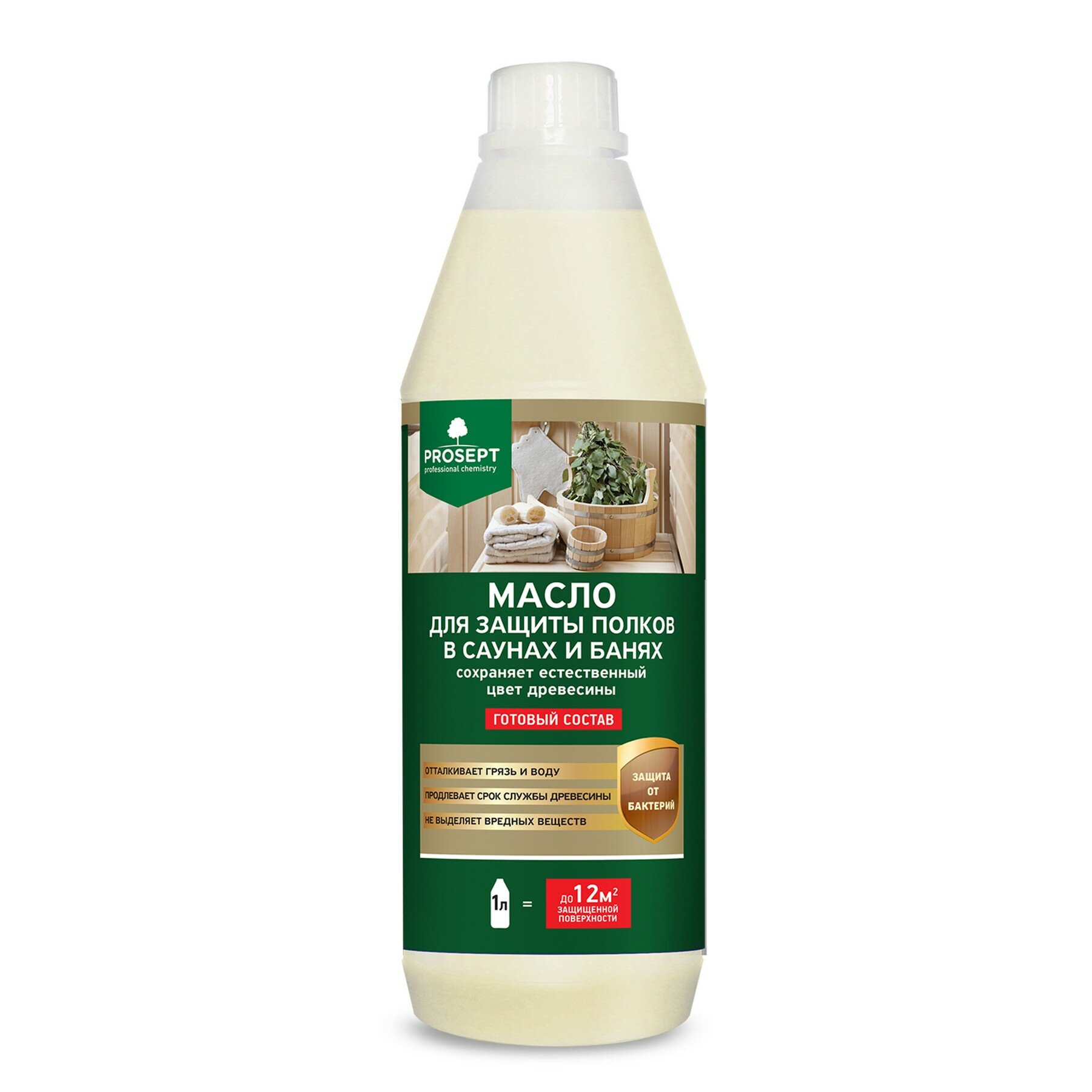 Масло Prosept Sauna Oil для защиты полков в саунах и банях, готовый состав, 1 л