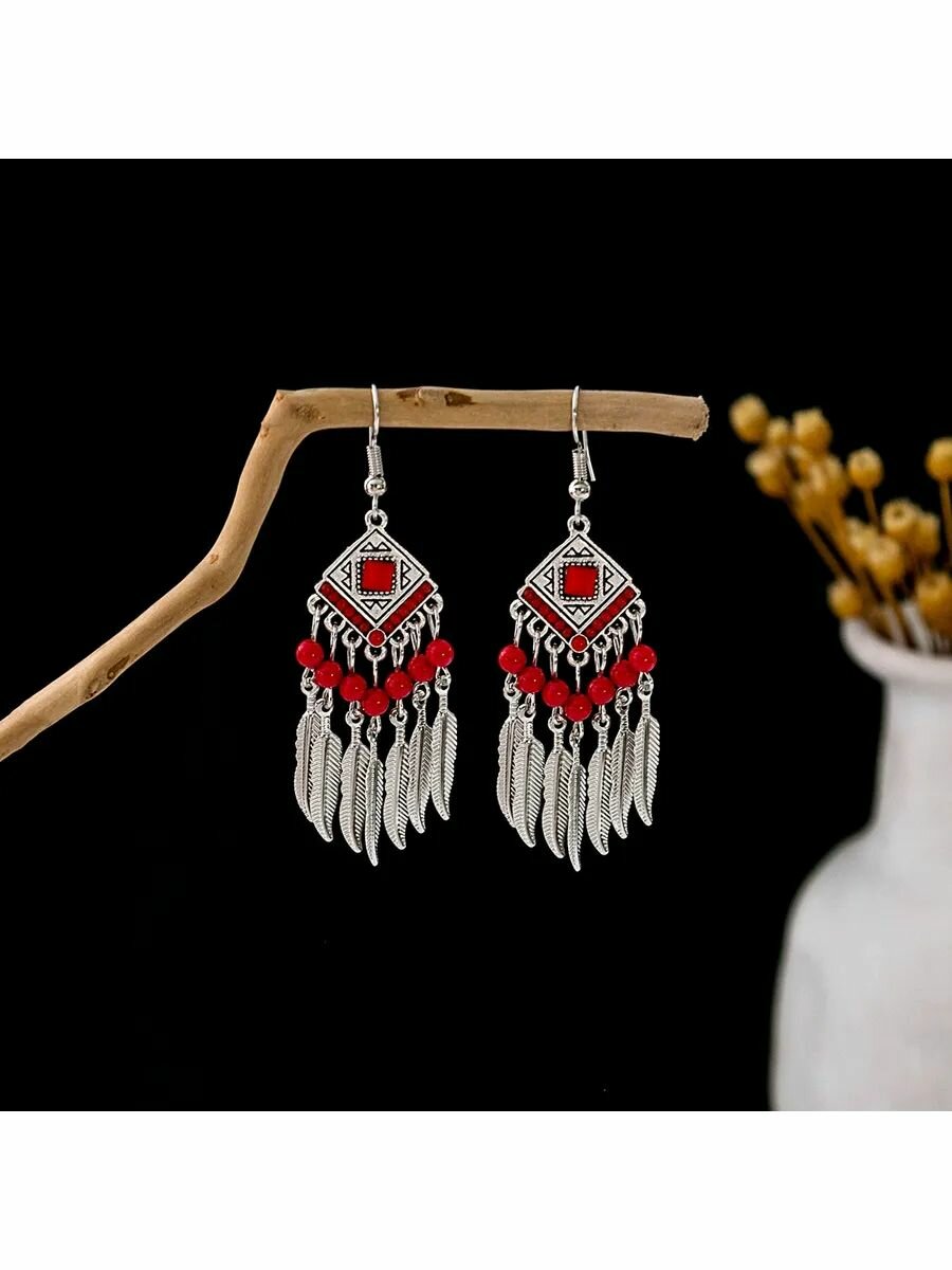 Серьги с подвесками, искусственный камень