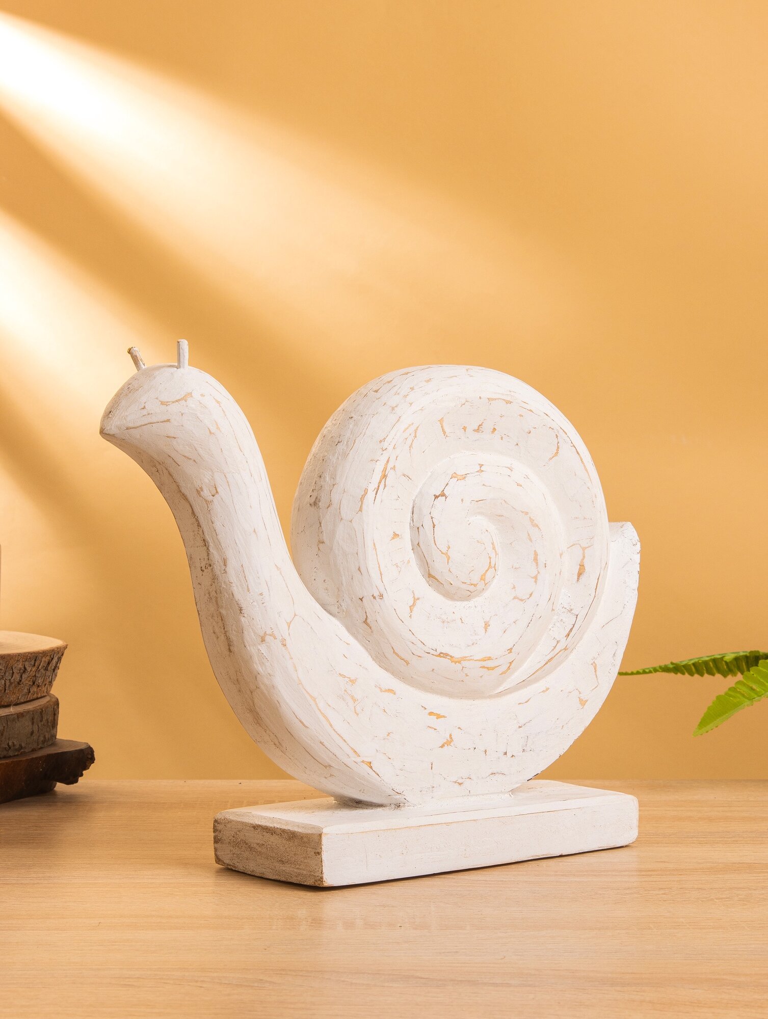 Сувенир «Улитка», 25×9×32 см, дерево, белый