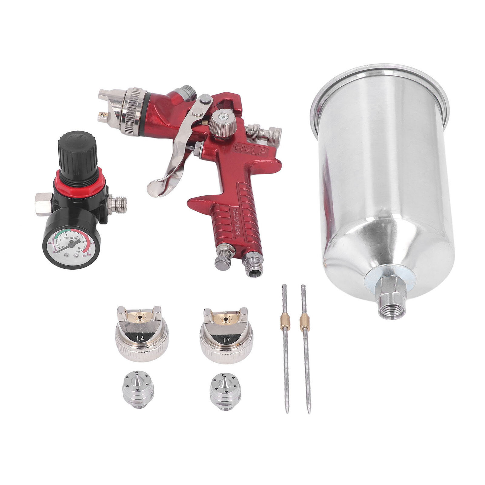 Краскопульт 600 мл, тонкое распыление, алюминий, регулировка давления