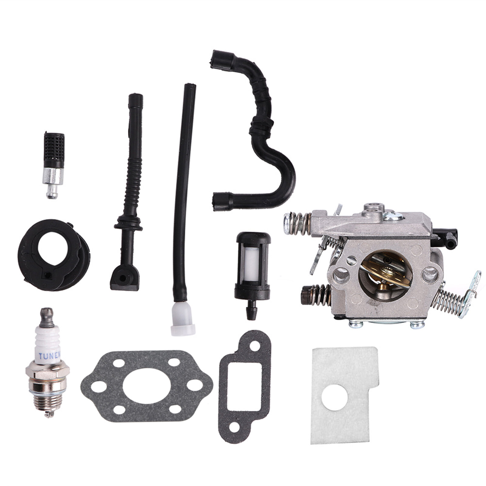 Запасные части для карбюратора бензопилы Stihl MS170, изготовленные из литого алюминия с анодированной поверхностью.