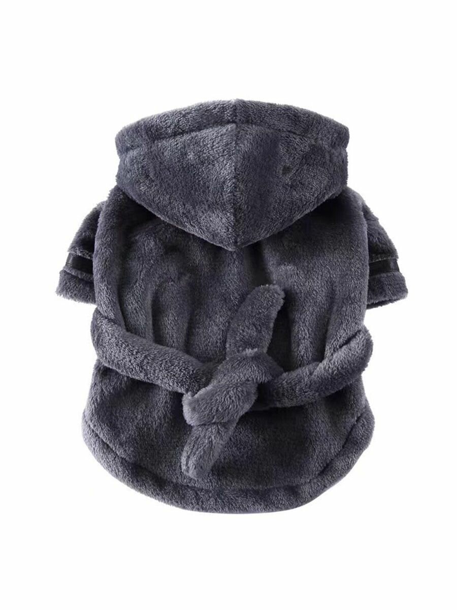 Быстросохнущий халат для домашних животных, пижамы, быстро сохнущий и супер впитывающий ночной халат для собак и кошек с капюшоном, размер L (белый)