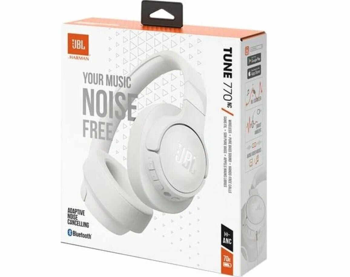 Наушники JBL Tune 770 NC, беспроводные, полноразмерные, белые