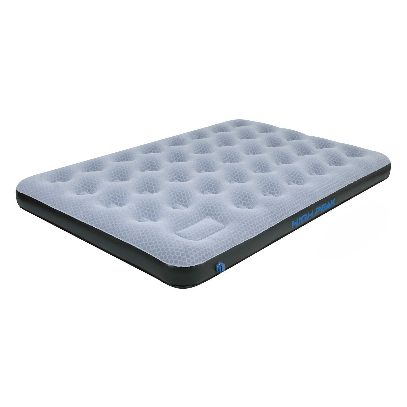 Decathlon Надувной велюровый матрас High Peak Double Comfort Plus 197x138x20 см, с ножной помпой, 2-местный