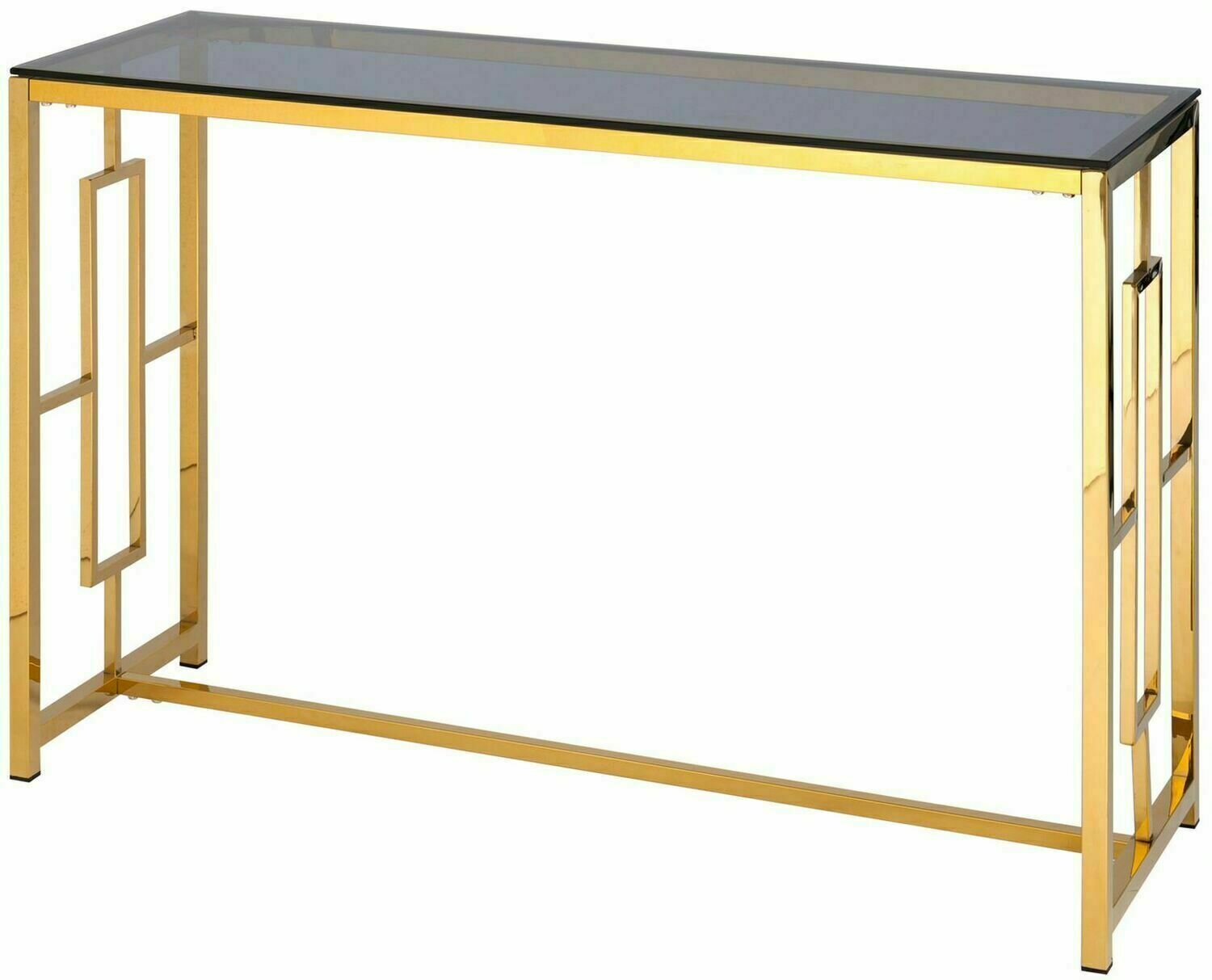 Консоль STOOL GROUP бруклин 120х40 Стекло smoke/Сталь золото
