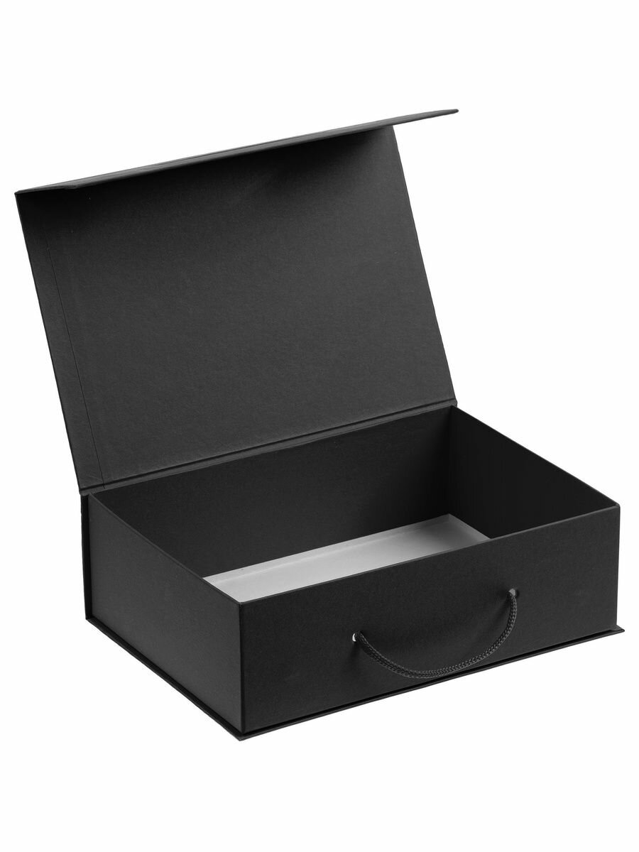 Коробка подарочная для хранения, с ручкой, 27х19х8.5, черная, подарок на День Рождения, на Выпускной, преподавателю девушке женщине