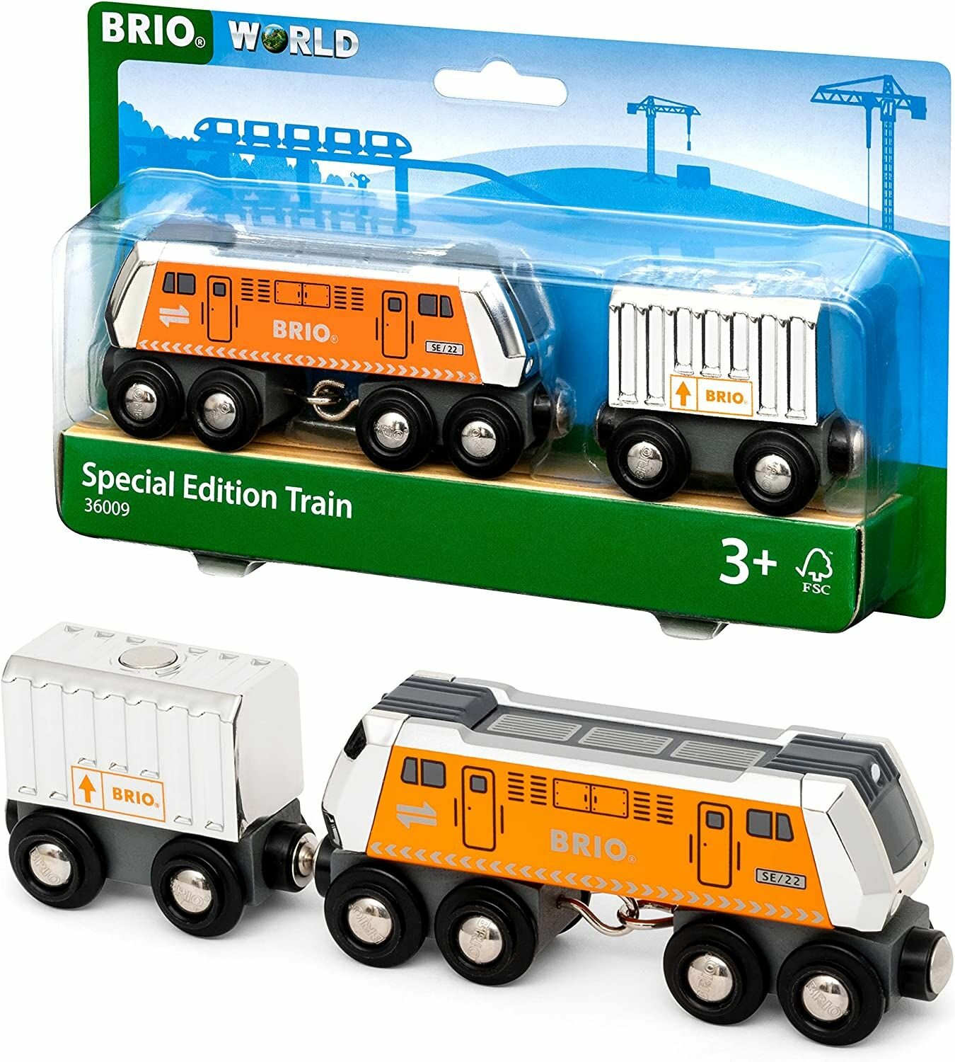BRIO 36009 Grosse Frachtlok mit Waggon (Special Edition 2022) Большой грузовой локомотив с вагоном (специальный выпуск 2022 г.) -lj