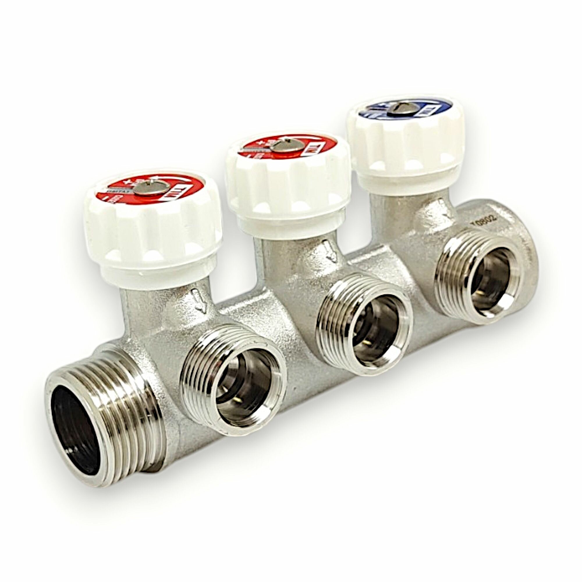 Коллектор с регулирующими вентилями и выходами стандарта Евроконус 1*3/4EK-3выхода MR-04N-3E