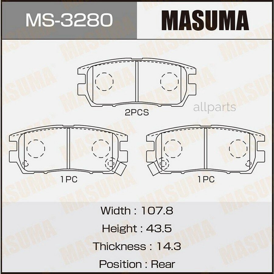 MASUMA MS-3280 Колодки тормозные дисковые