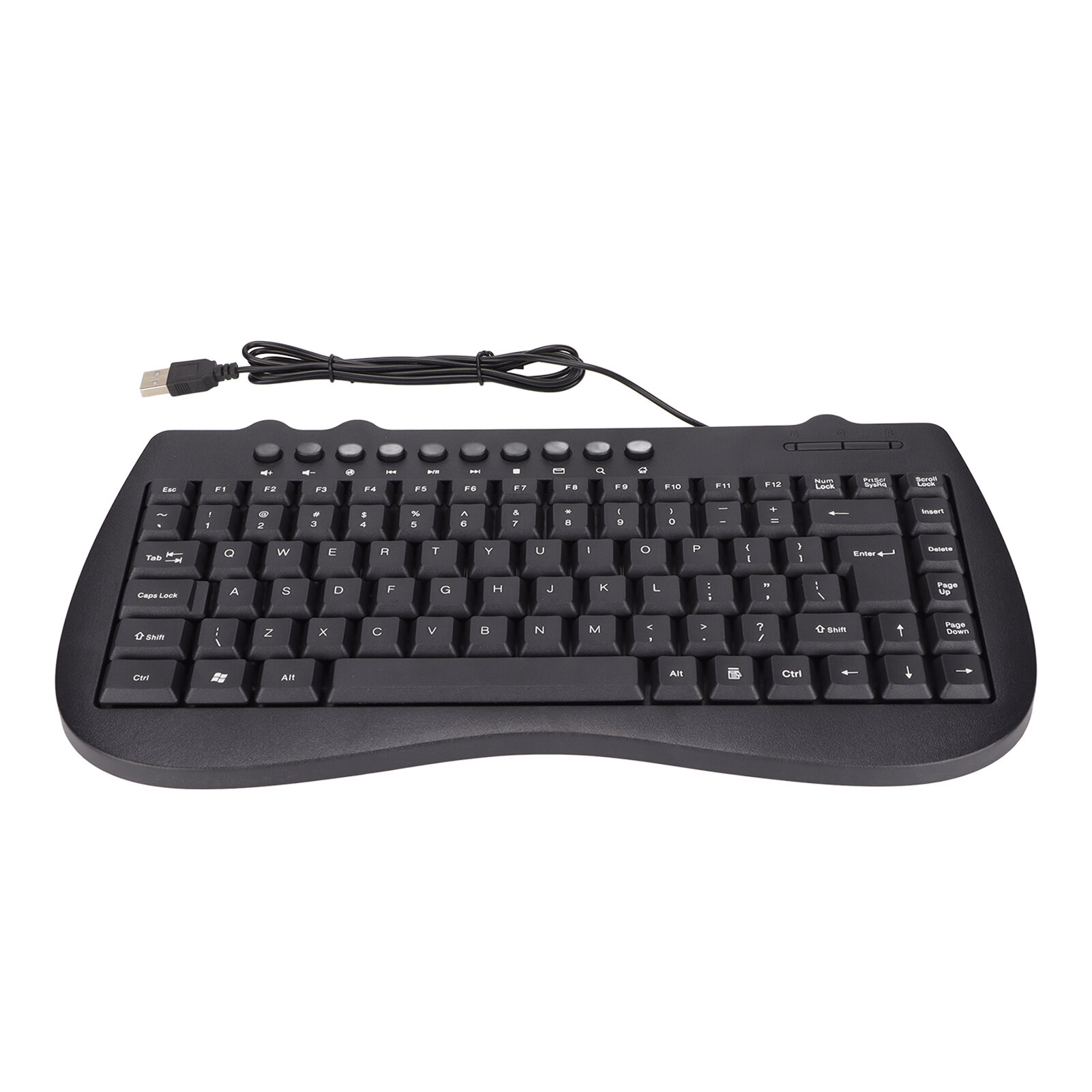 Keyboard 95 Key Wired Mini USB Interface Desktop Computer Mute Ultra Thin Keyboard Multimedia Small Language Keyboard