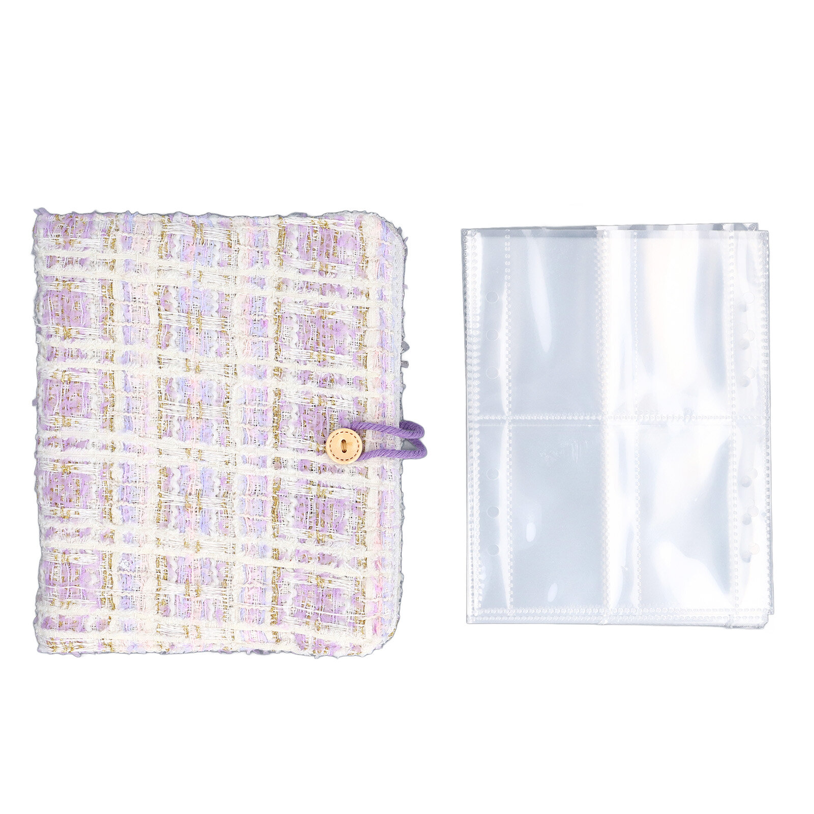 Мгновенный фотоальбом с камерой 160 карманов с фотокарточной картой ткани для 3 -дюймовой фото -фиолетовый