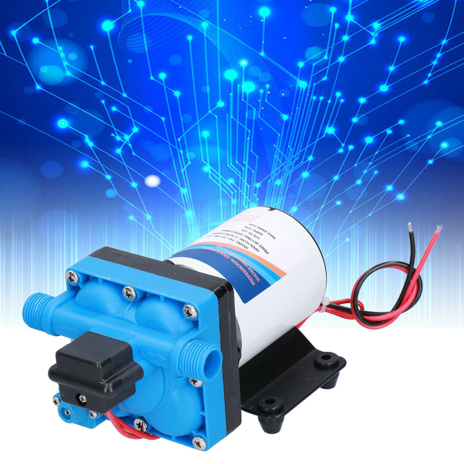 Микродиафрагменный насос постоянного тока, электрический высокого давления, самовсасывающий для очистки, 11,3 л/мин, 3,0 галлона в минуту (F42101055101 (12 В))