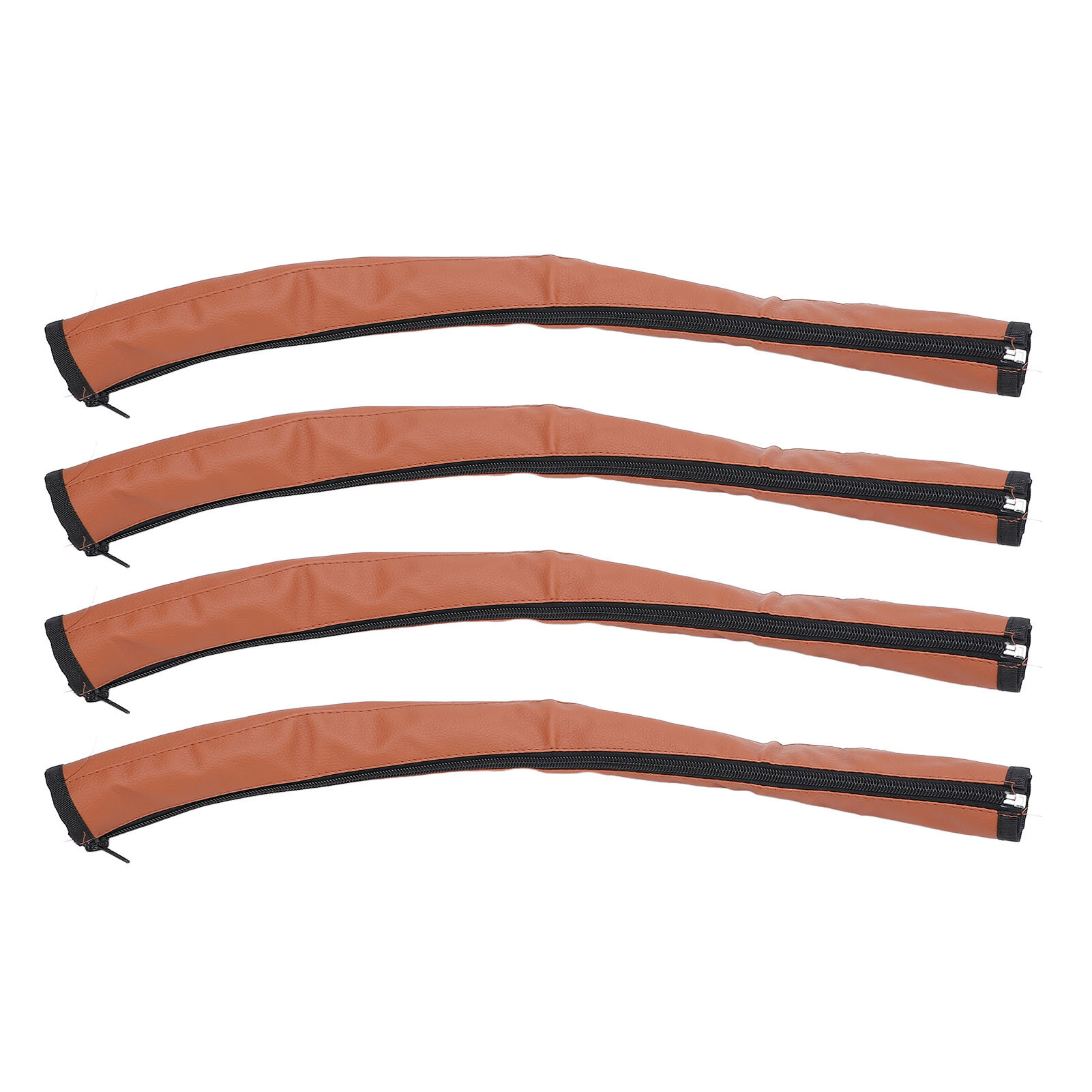 4 шт. Чехлы на ручки коляски из искусственной кожи, моющиеся, универсальные, с застежкой-молнией, аксессуары для коляски, коричневые