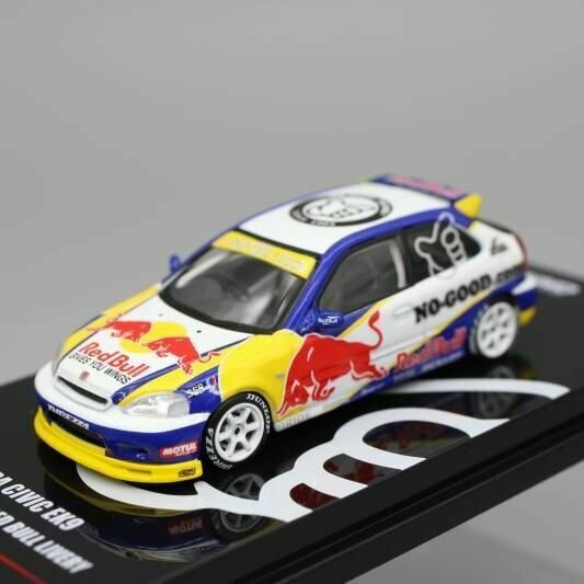 Машинка INNO 1/64 The Honda Civic 6 generation EK9 Type-R Red Bull is No GOOD Die-cast Alloy Car Model Collection Gift
