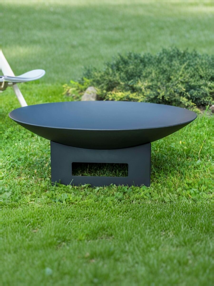 Костровая чаша "Сфера Box" диаметр 1000 мм, толщина 6 мм. цвет черный-матовый