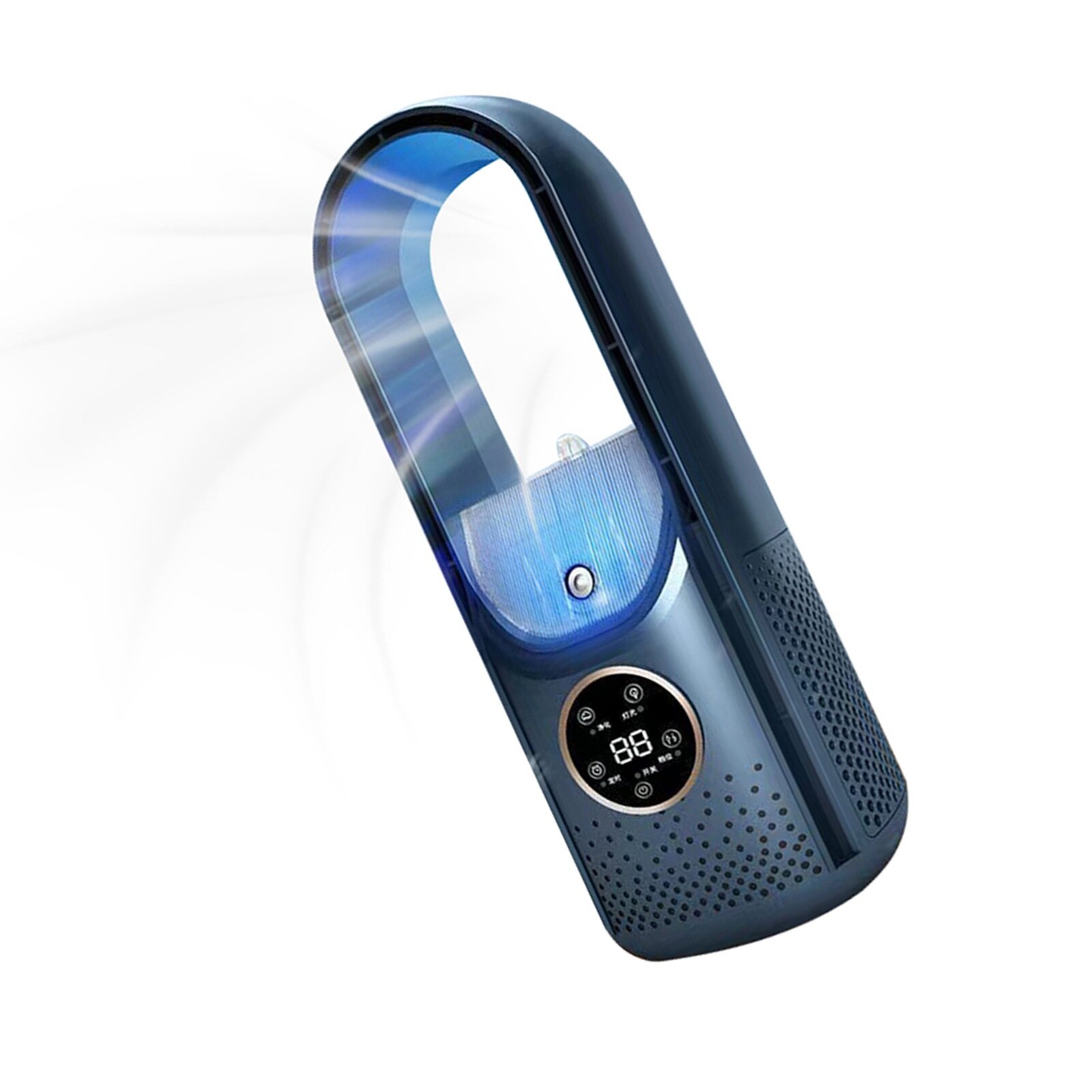 USB Plug-in Bladeless Fan Портативный кондиционер Вентилятор с 6 скоростями регулировки, таймер распыления Охлаждающие вентиляторы для дома