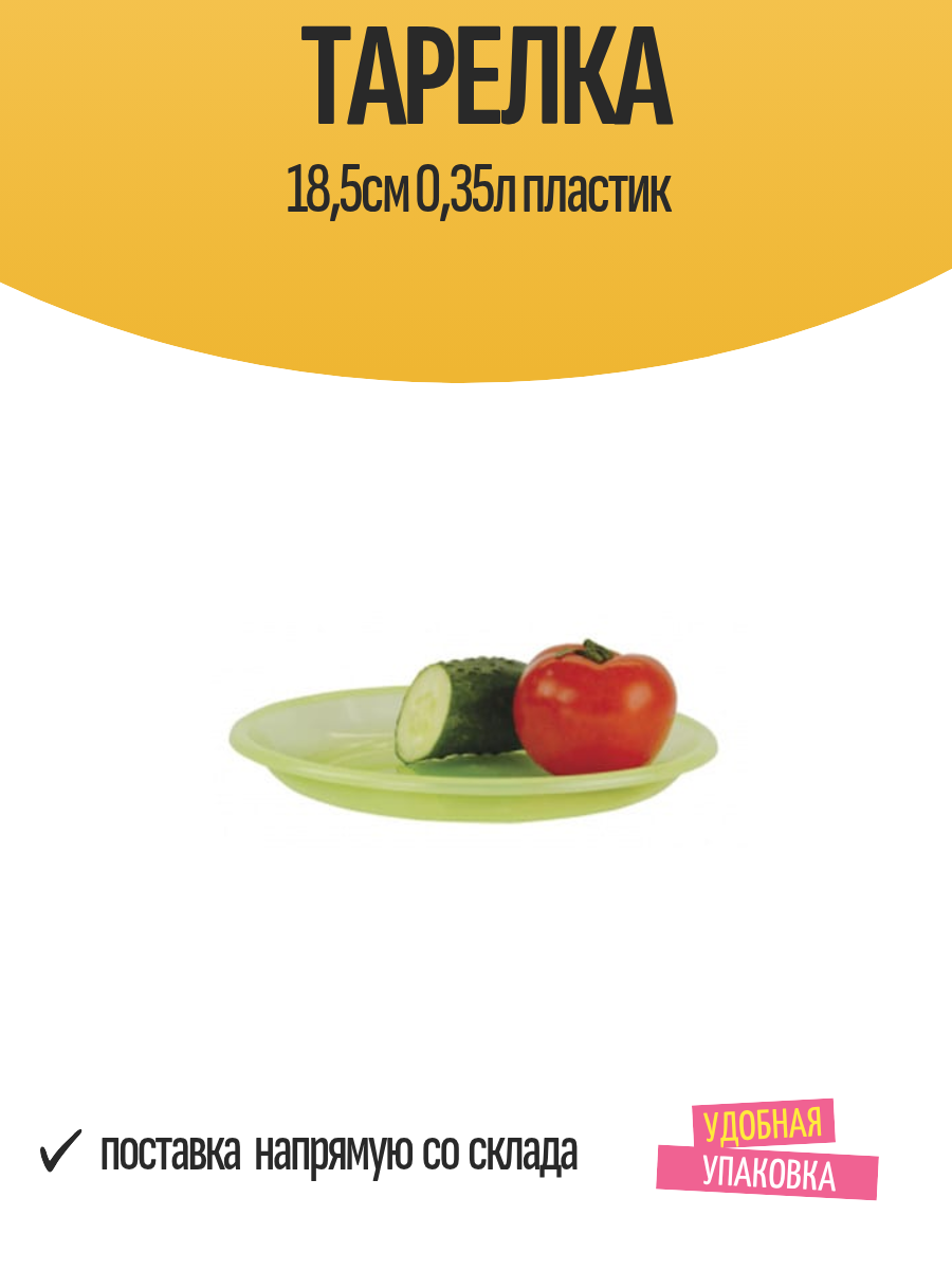 Тарелка 18,5см 0,35л пластик / посуда для кухни