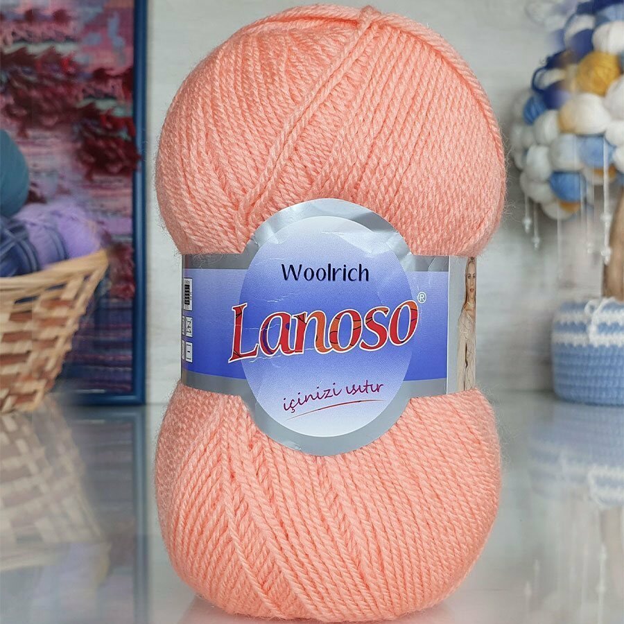 Пряжа Lanoso WOOLRICH 2026 персиковый (5 мотков)