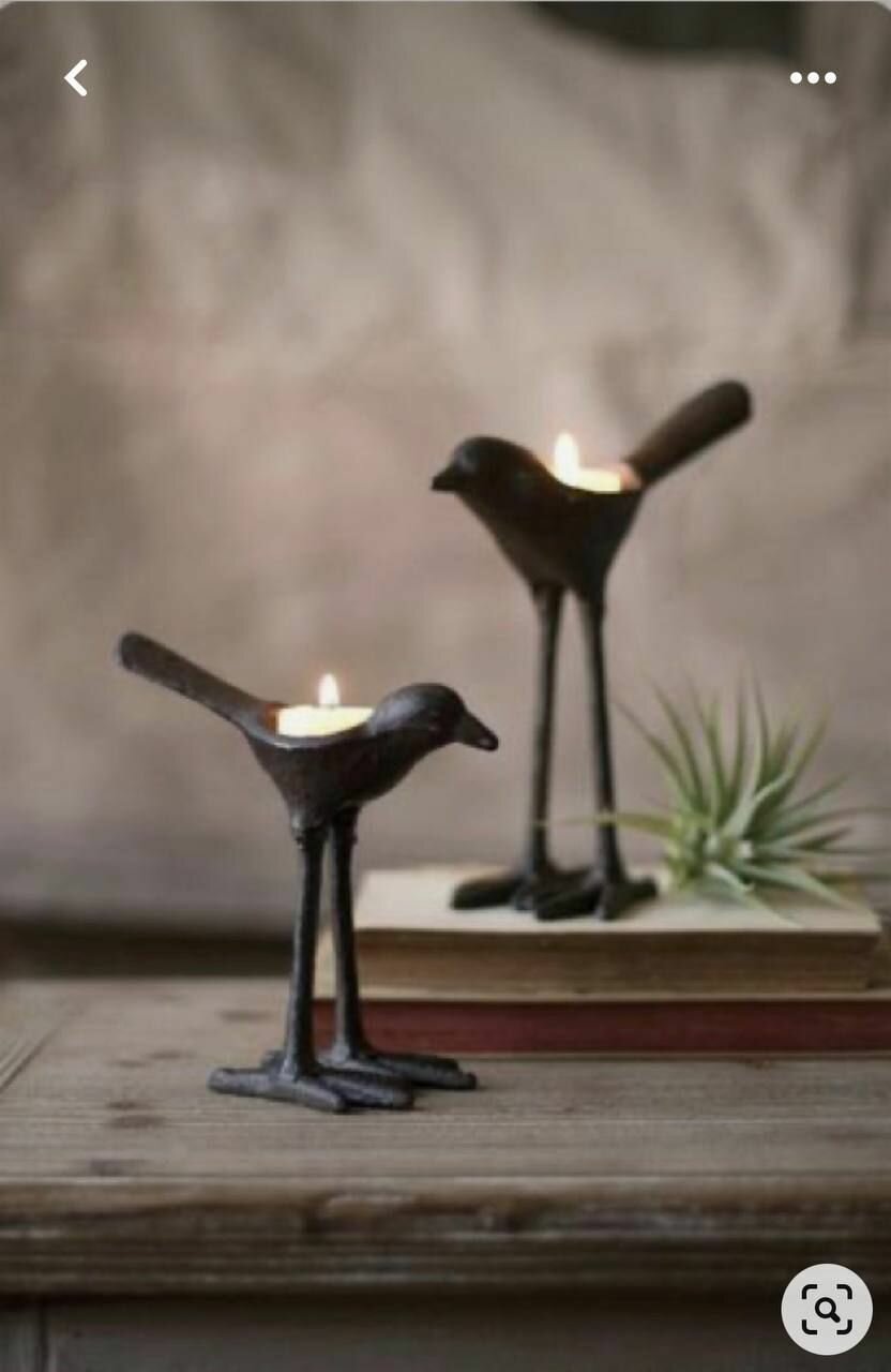 Чугунный подсвечник Птица для чайных свечей стильный аксессуар для уюта и романтики