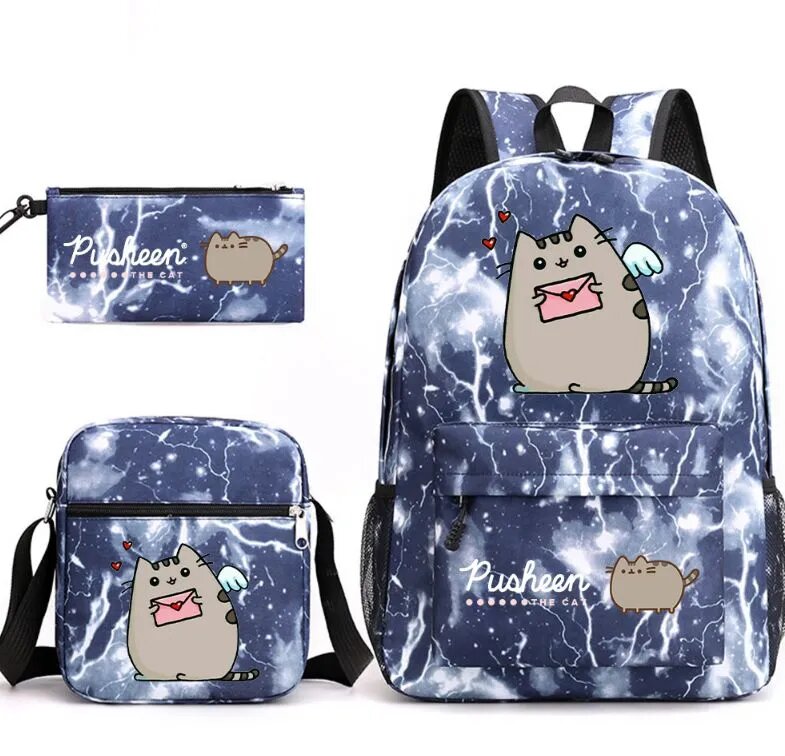 Набор рюкзак сумка пенал Пушин Pusheen (розовый, 19 литров)