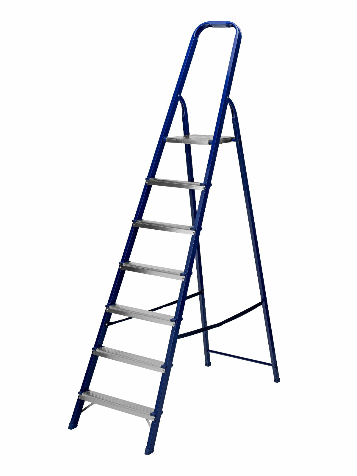 Стремянка 7 ступеней Сибртех, 150 кг максимальная нагрузка и 342.5 мм рабочая высота, стальная, 97847