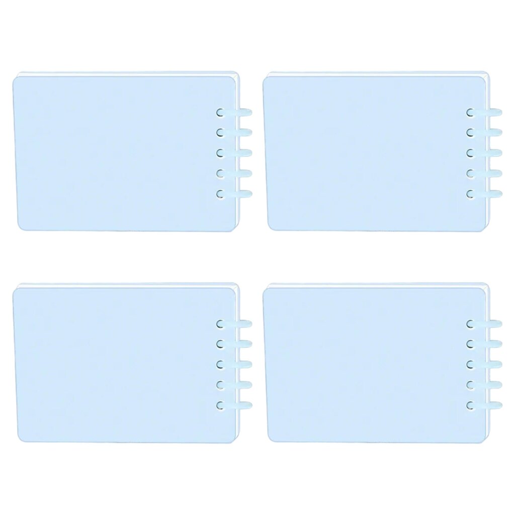 Блокнот, Портативный блокнот A7 с кольцевым переплетом - синий, набор из 4 блокнотов