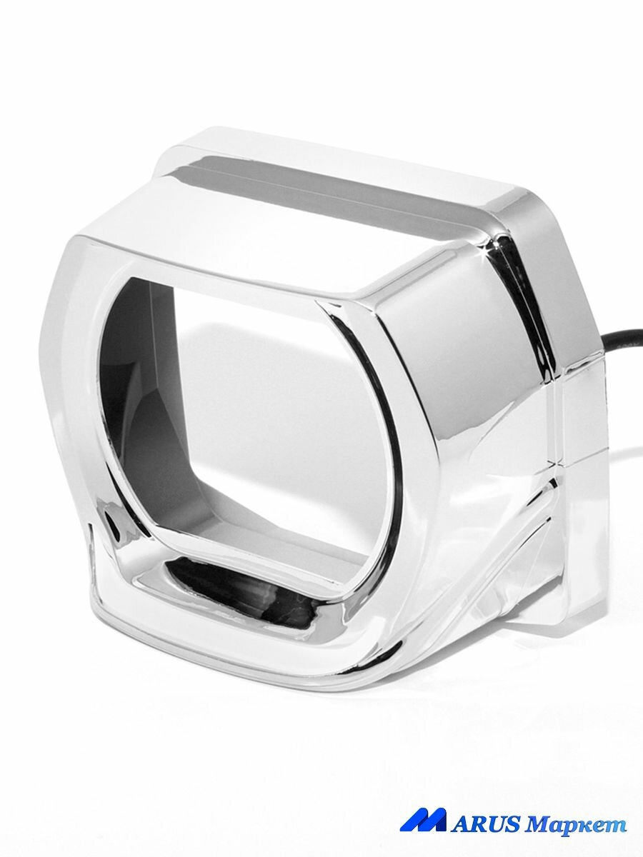 Маски MTF Light G-STYLE для Bi-LED линз 3 дюйма с белой/желтой подсветкой, под скошенную линзу, цвет хром, комплект 2шт.