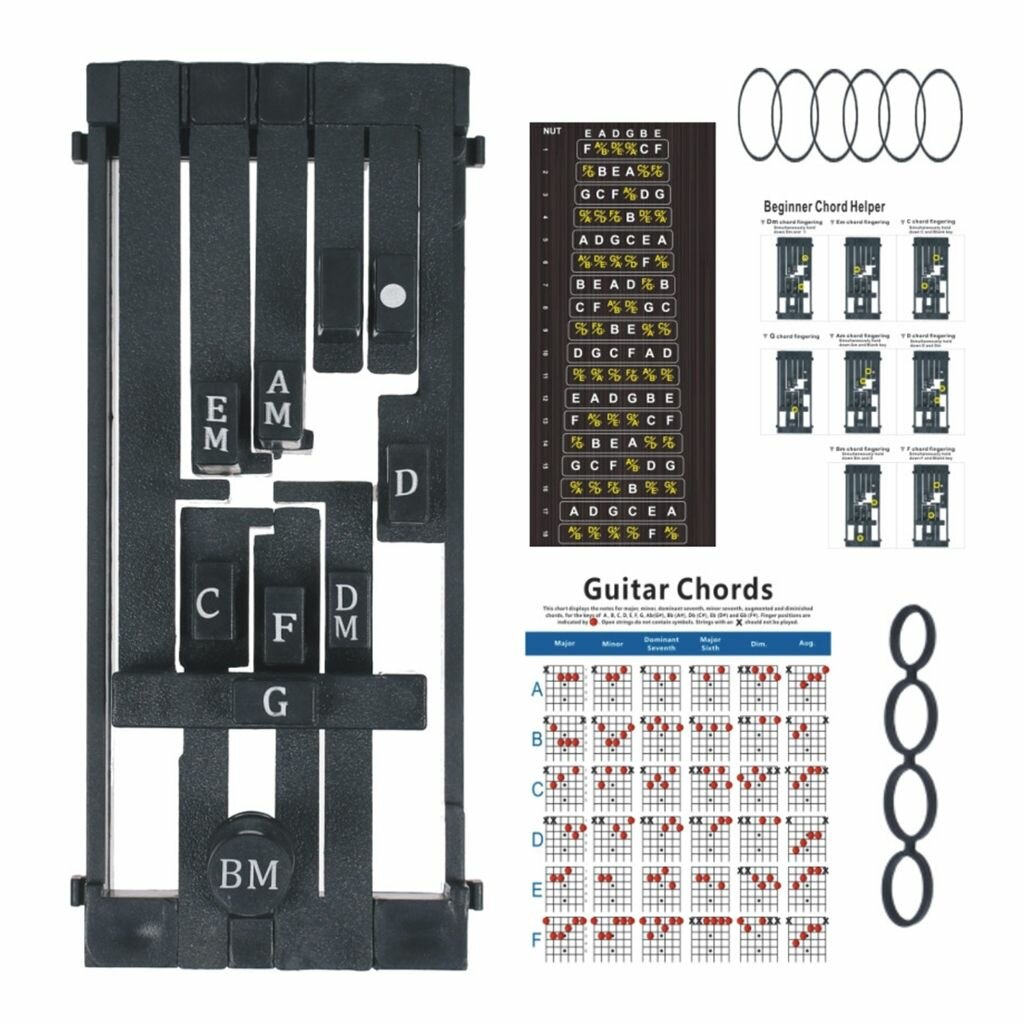 Аксессуар для струнных, Набор помощников по аккордам для гитары - черный, 1 шт,