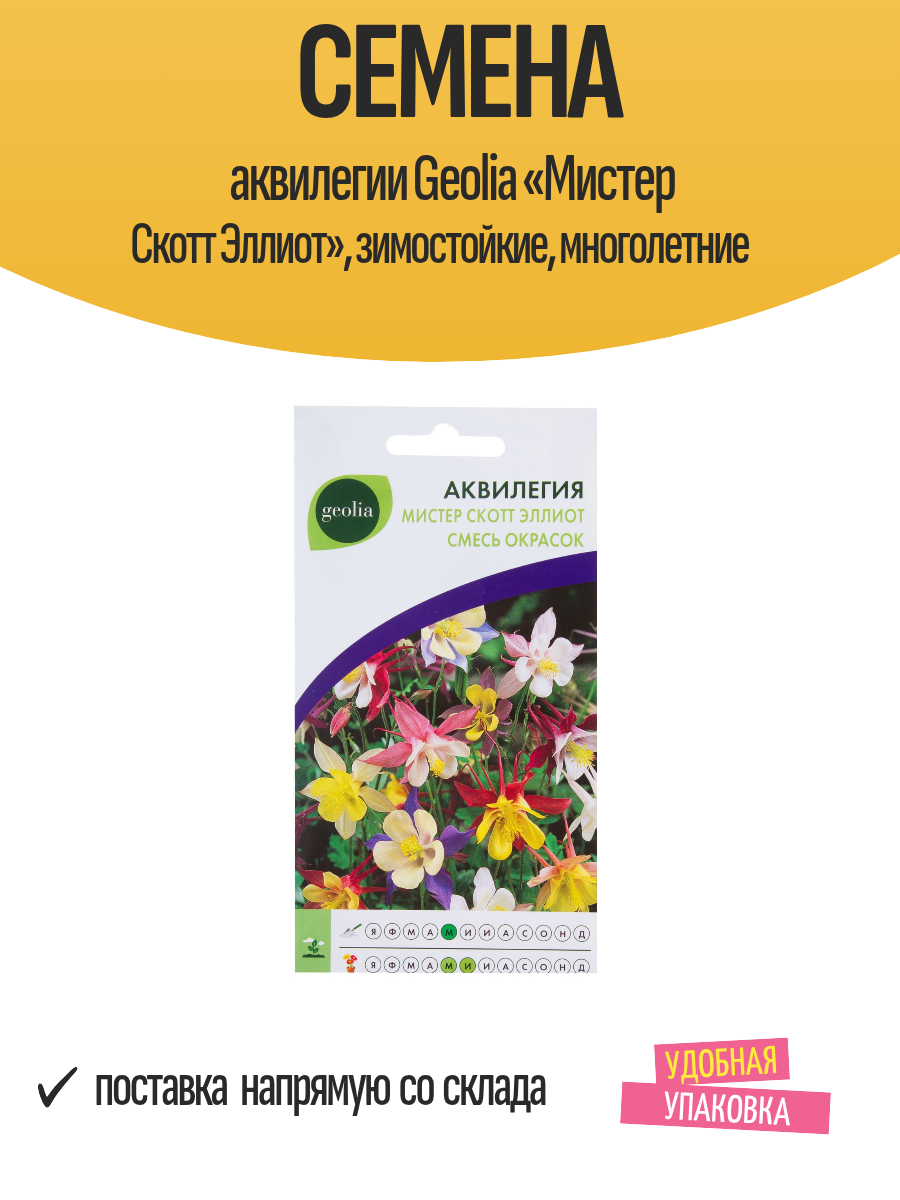 Семена аквилегии Geolia «Мистер Скотт Эллиот», зимостойкие, многолетние