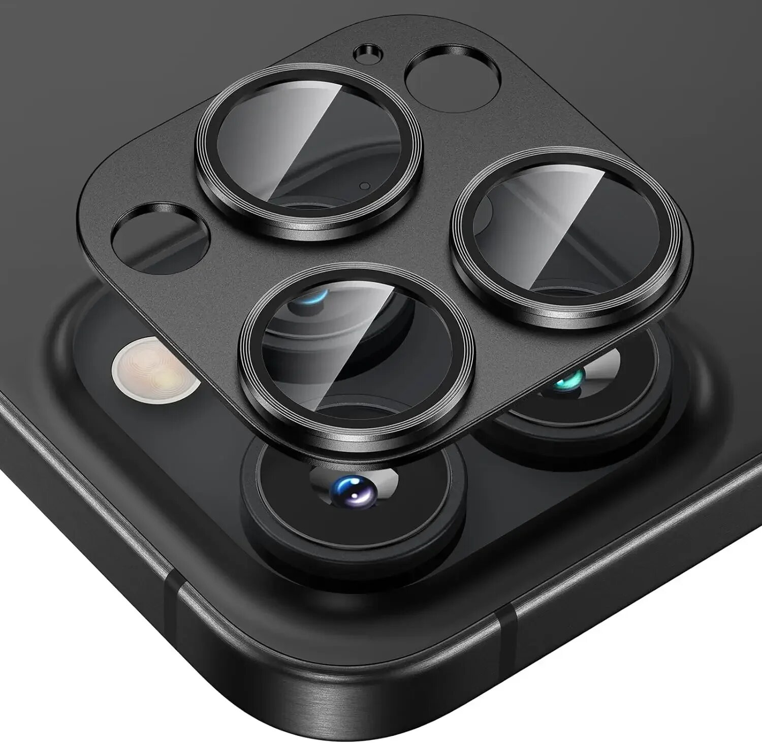 Металлическая защита объектива камеры для IPhone 16 15 Pro Max 14 Plus 13 For iphone 13promax, black