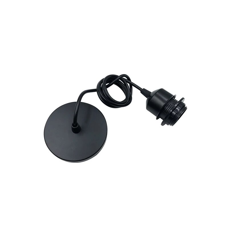 Винтажный патрон E27 из железа 1м/1.5м Черный, Black-1m