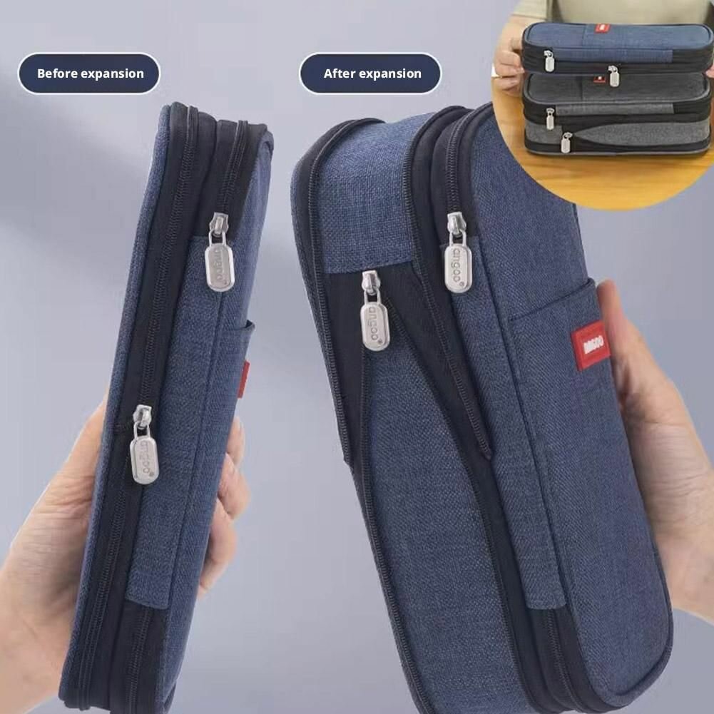 Вместительная сумка-пенал для офиса, школьный органайзер для канцелярских принадлежностей