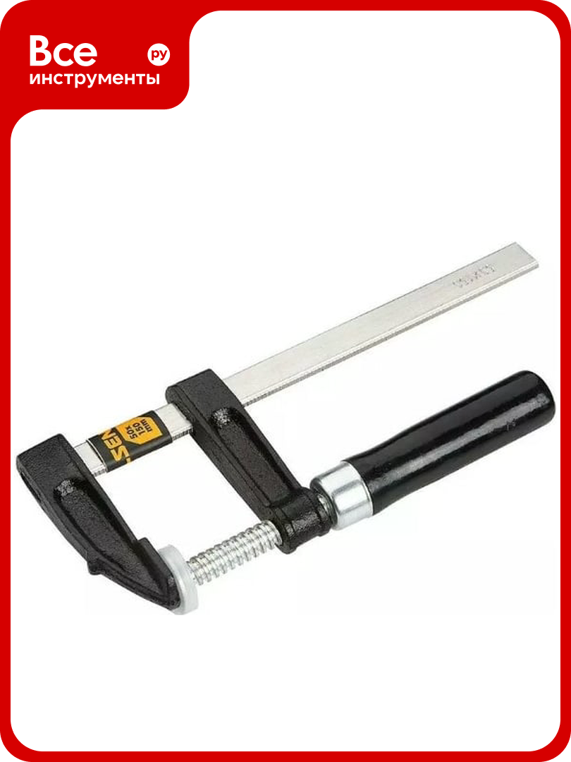 Струбцина TOLSEN F-образная 50x250мм 10125, Благодаря простой системе сжатия на установку требуется мало времени