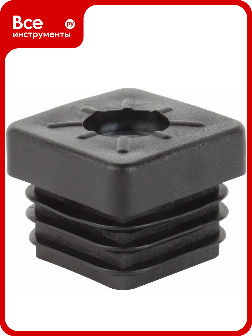 Заглушка, ALBERTS, ALBERTS 20х20мм с отверстиями М8 пластик черный 426736, 20x20 мм, качественного ПВХ