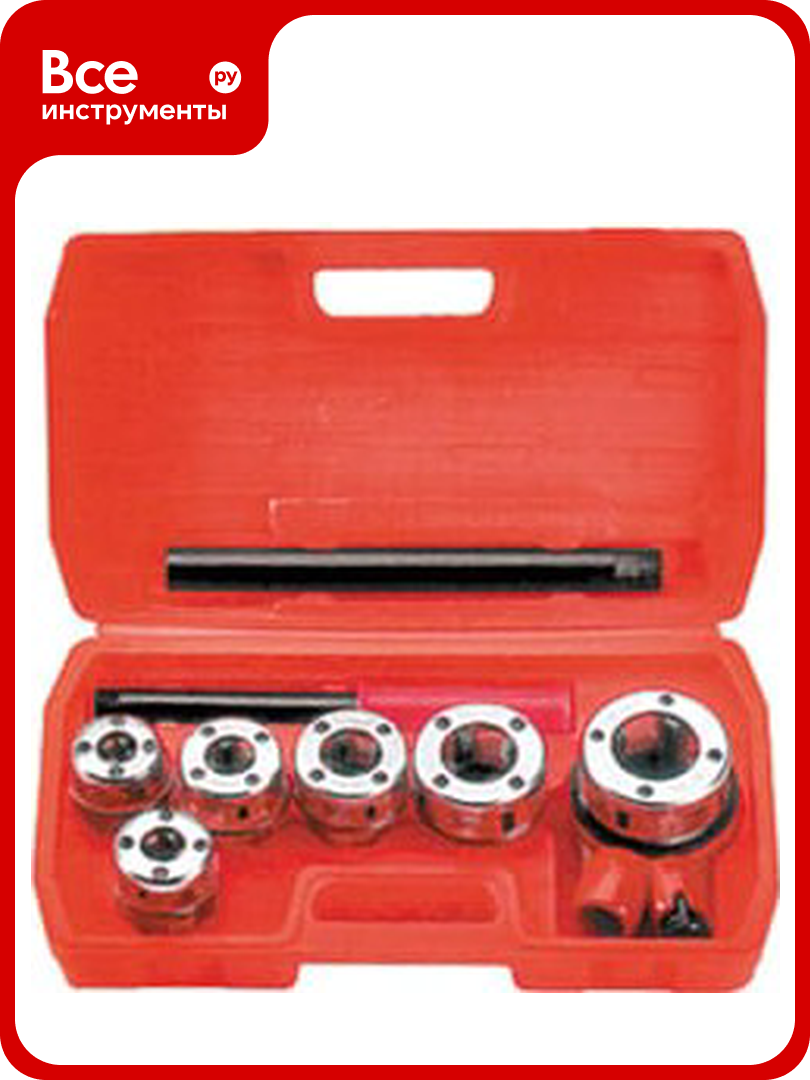 Трубные клоппы FIT набор 5 шт. 3/8"-1¼" из стали 9ХС, набор клоппов с трещоточным механизмом для соединений