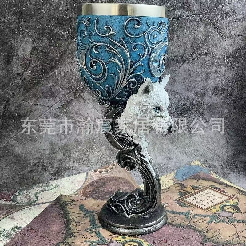 SYJWY Стакан для питья «Лесной белый волк» 200 мл, 1 шт. Подходит для всех видов декора винного стола.