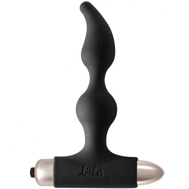 52527 Lola Spice It Up Elation, черная. Анальная пробка с загнутым кончиком и вибрацией