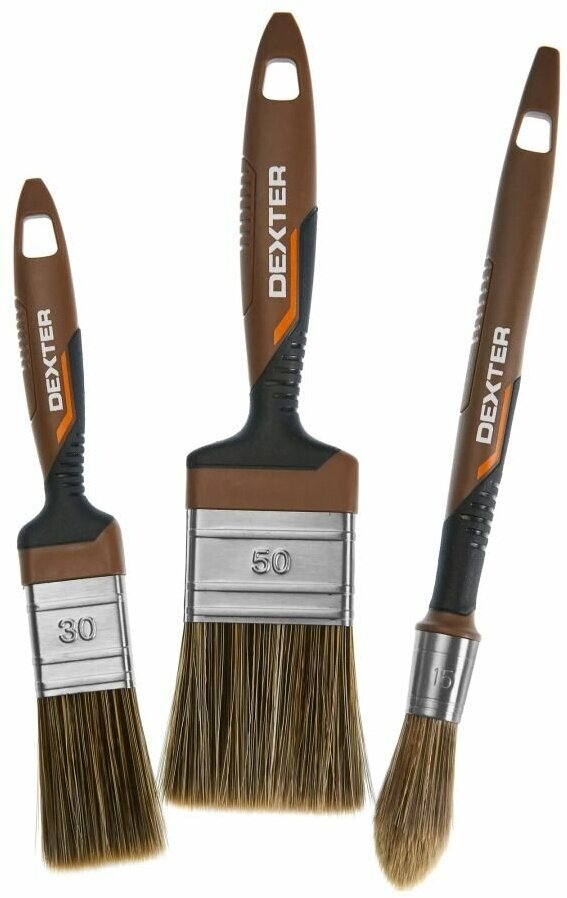Набор кистей Dexter для лаков и антисептиков, 15, 30, 50 мм, 3 шт