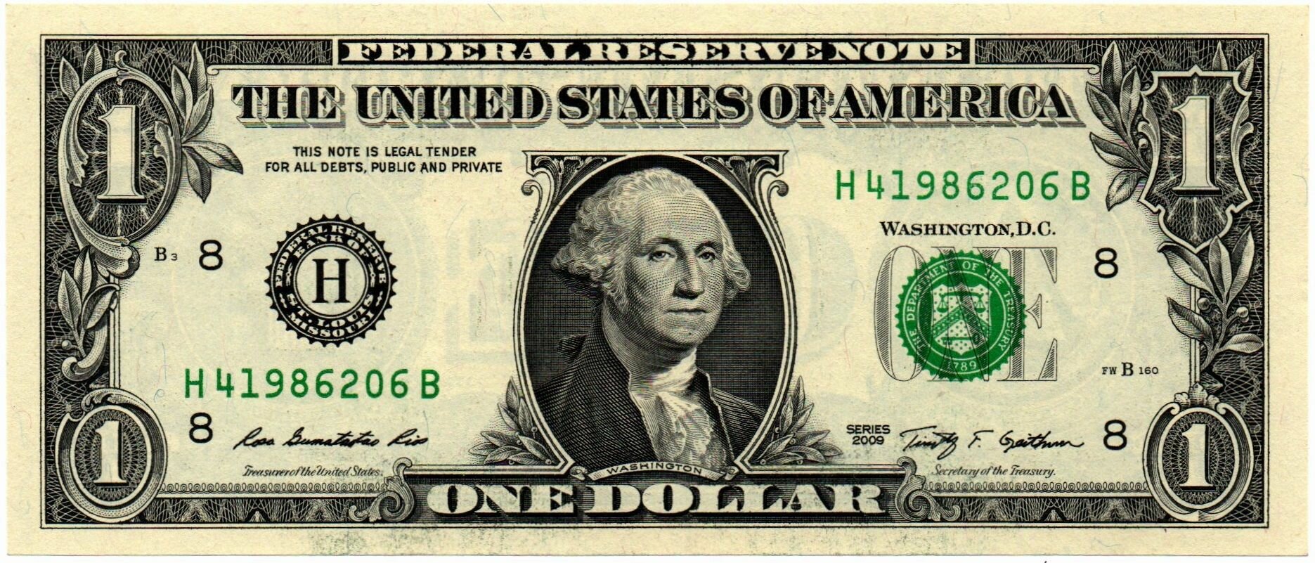 Доллар 2009 год США Н4 1986 2 06