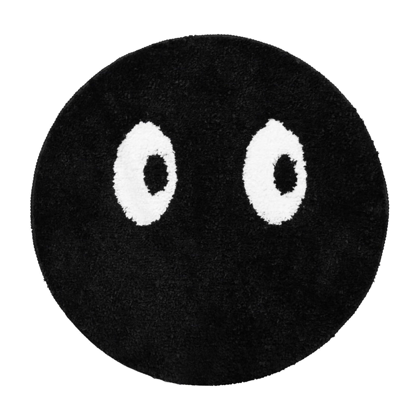 Круглый черный коврик 80x80 см, мягкий, флокированный, противоскользящий, для спальни, ванной, гостиной